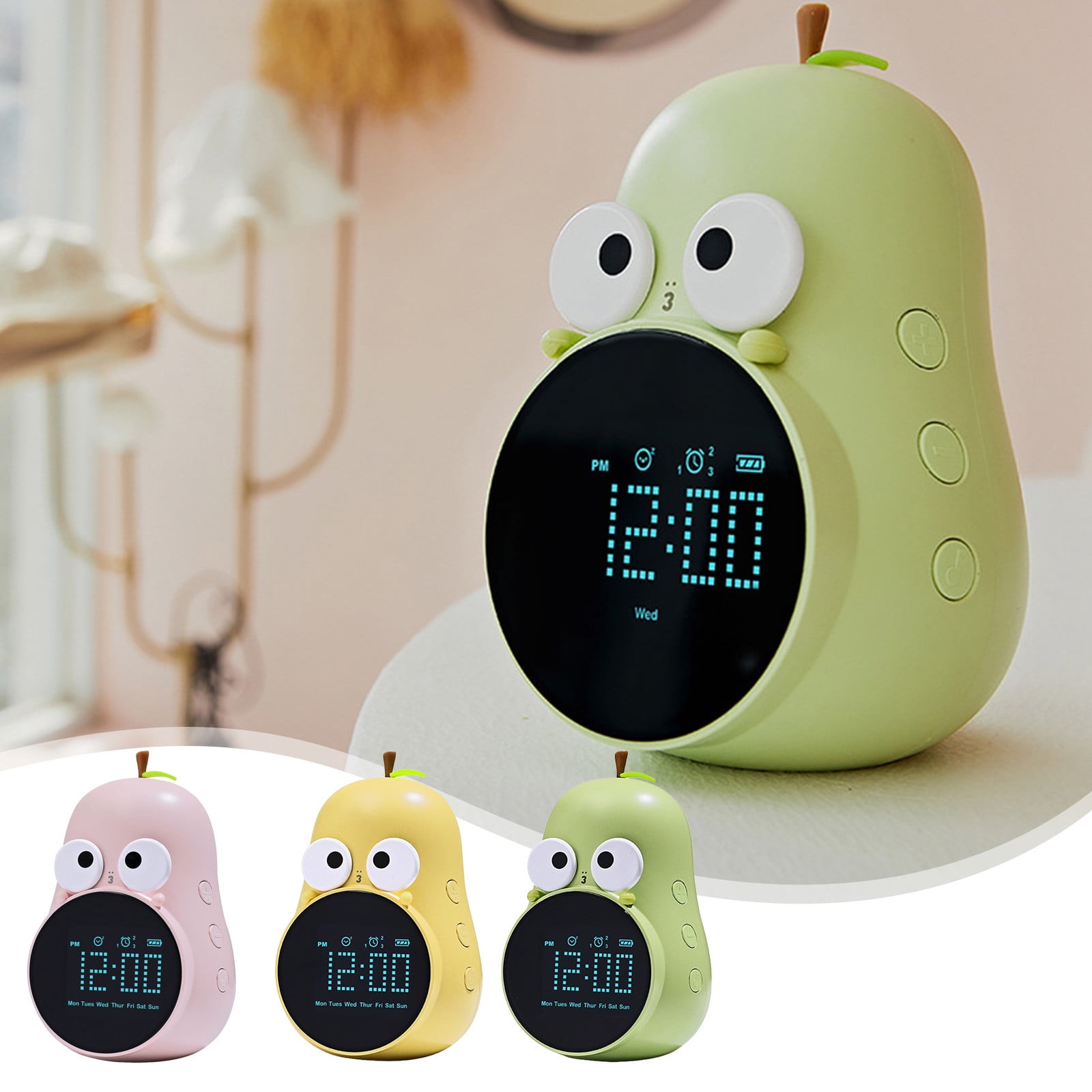 Jacenvly Summer Home Trend Funny Expression Alarm Clock Cartoons Voice ...