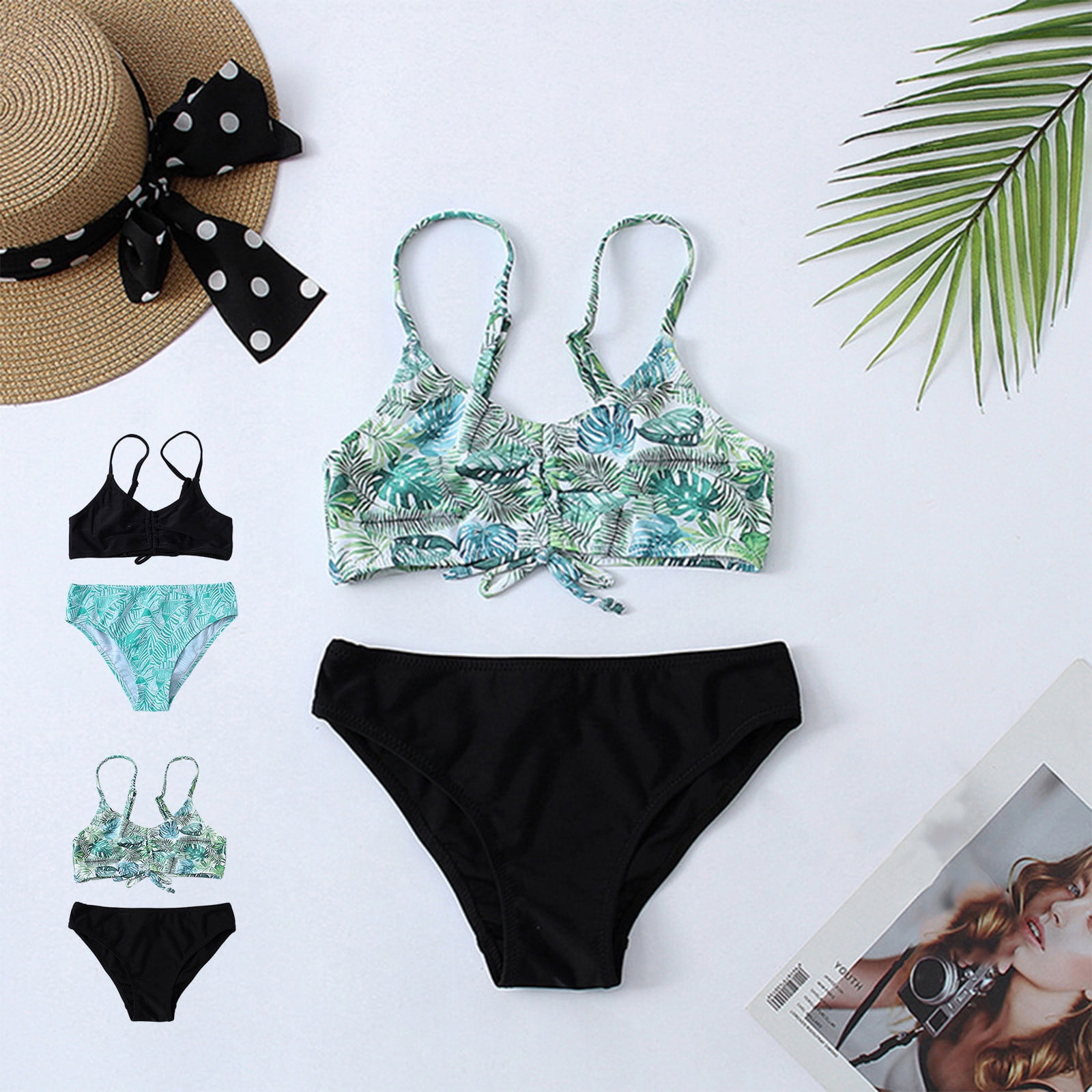 Jacenvly Two Piece Swimsuit Toddler Clearance Skin-Friendly Girl ...