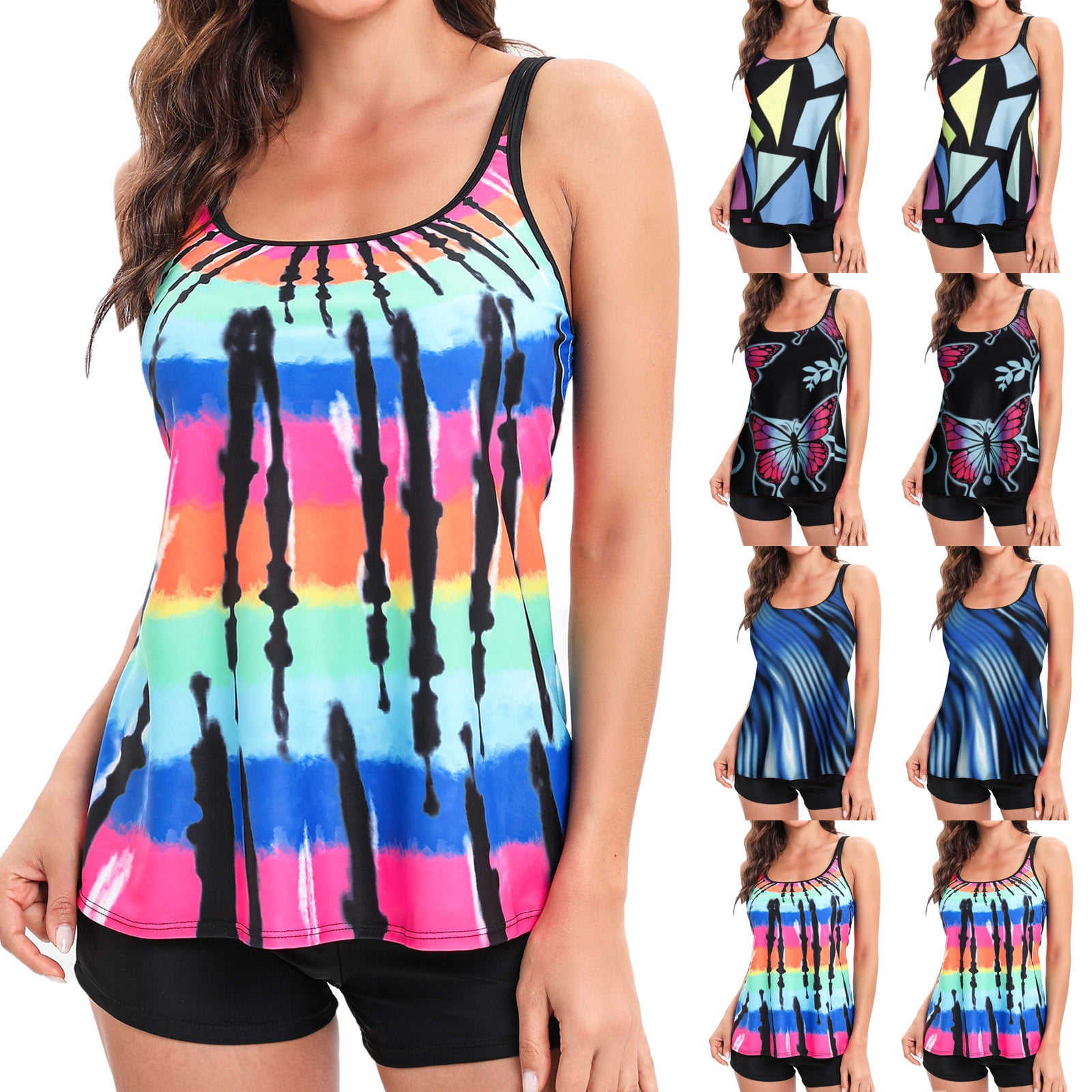 Jacenvly Womens Plus Size Two Piece Clearance New Style Sleeveless