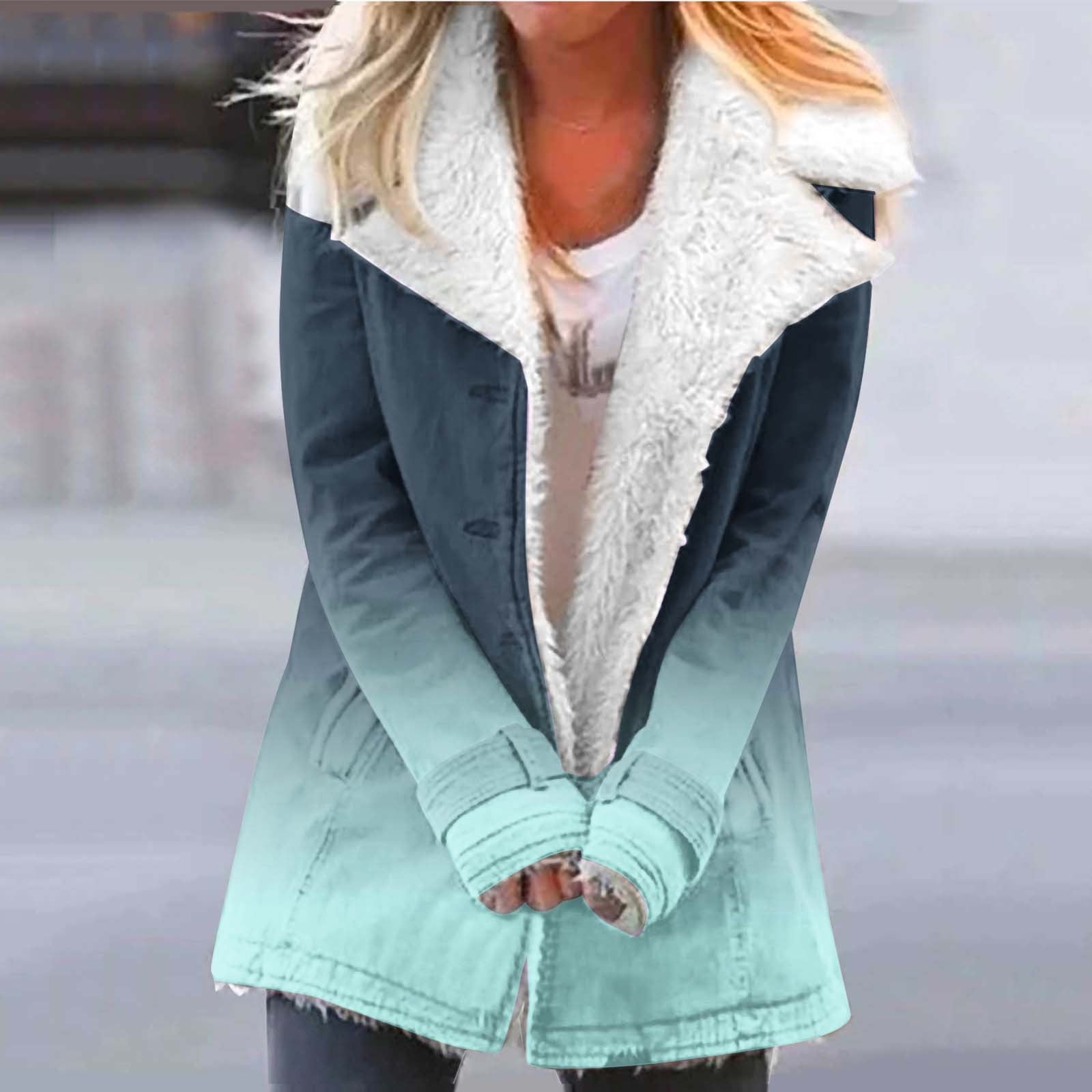 Jacenvly Women'S Winter Coats Clearance Thicken Warm Wool Jackets for ...