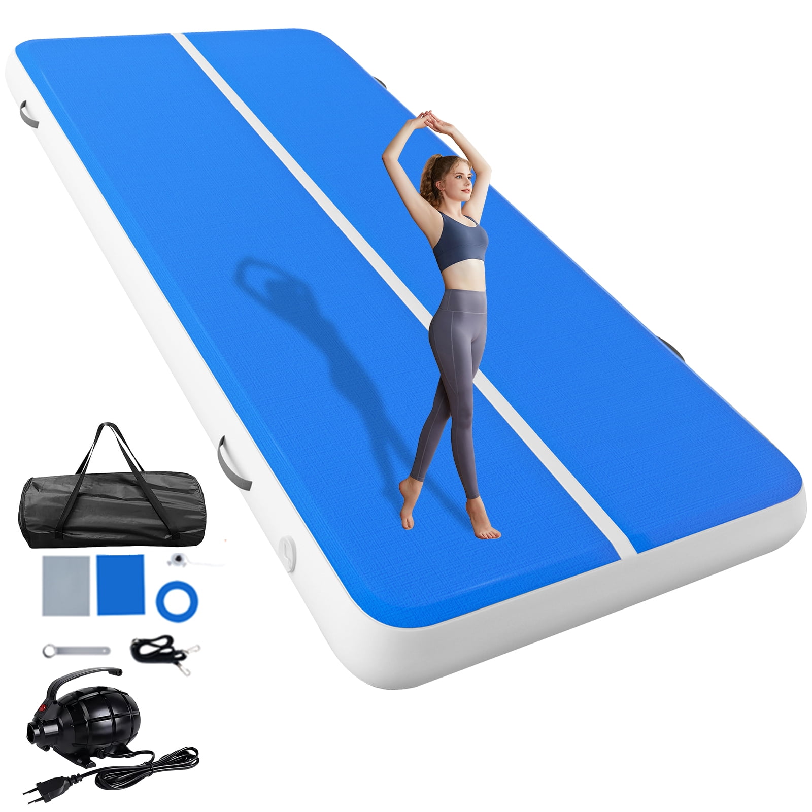 Jacgood 20FTx6.6FT Air Tumbling Track Inflatable Air Gymnastics Mat 8 ...