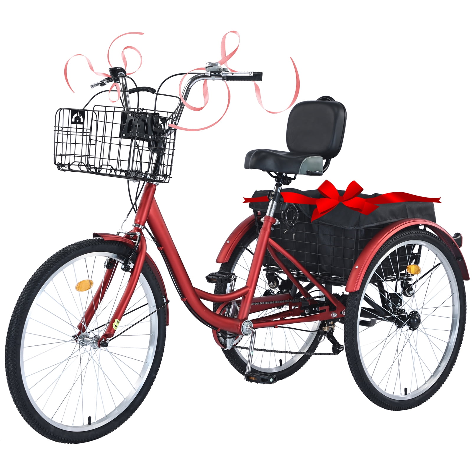 Jacgood 26-Inch 7-Speed Tricycle, 3-Wheel Adult Cruiser Bike, Low Step ...
