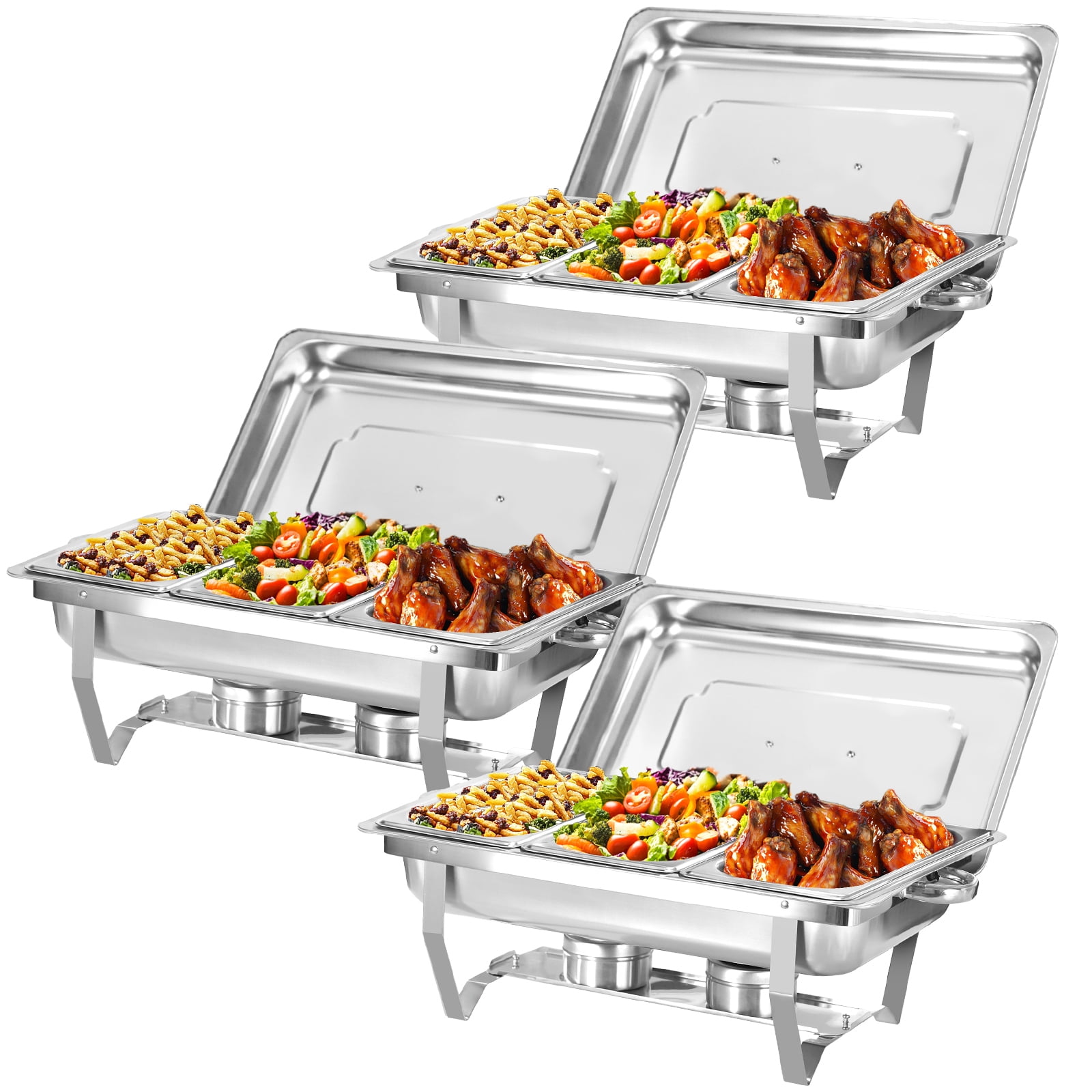 Jacgood 3 Packs Chafing Dishes Stainless Steel Chafers and Buffet ...