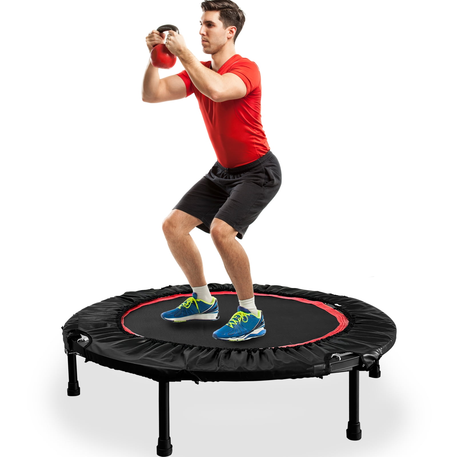 Jacgood 36" Foldable Mini Fitness Trampoline Rebounder for Workouts ...