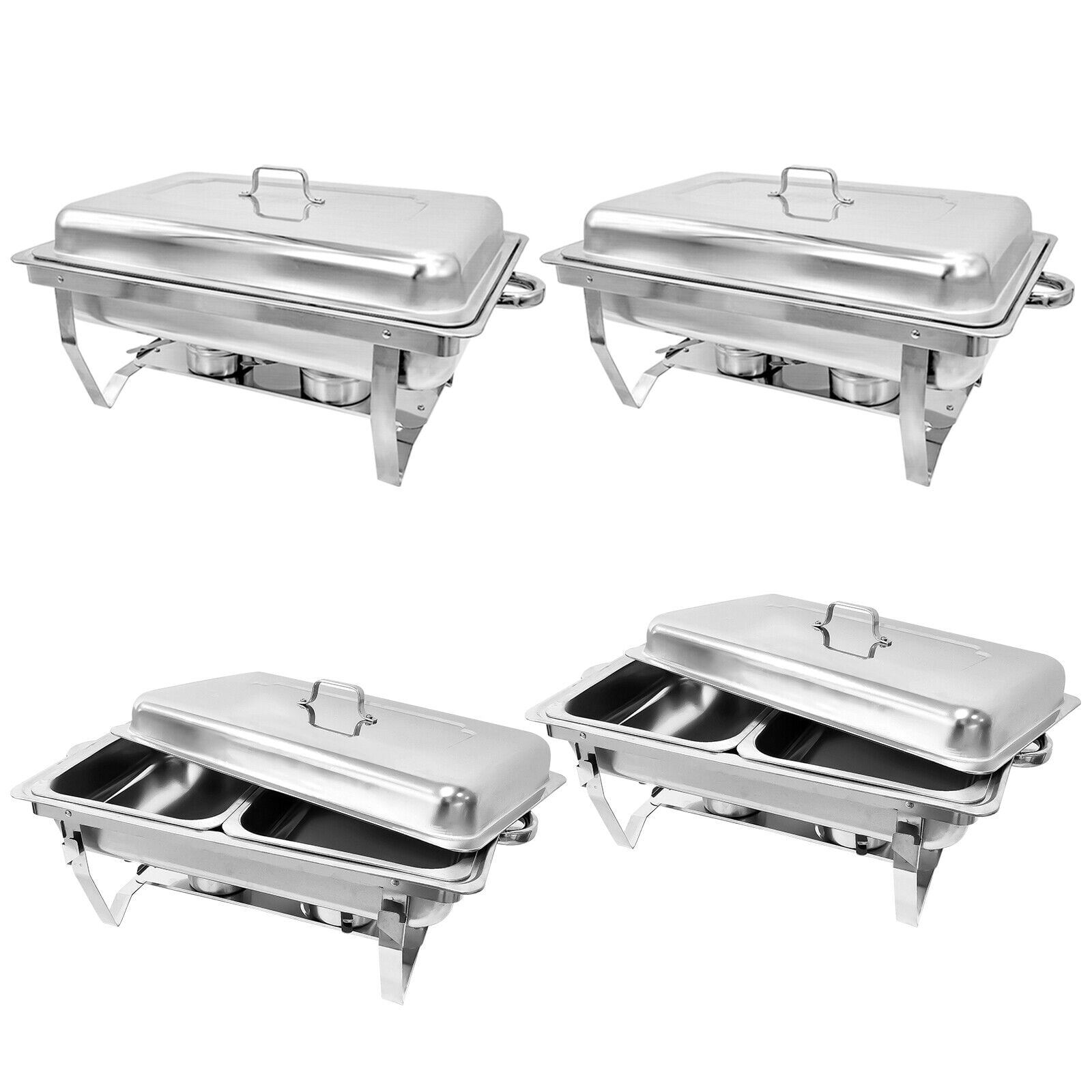 Jacgood 4 Pack Stainless Steel Chafing Dishes Buffet Set with 2 Full ...
