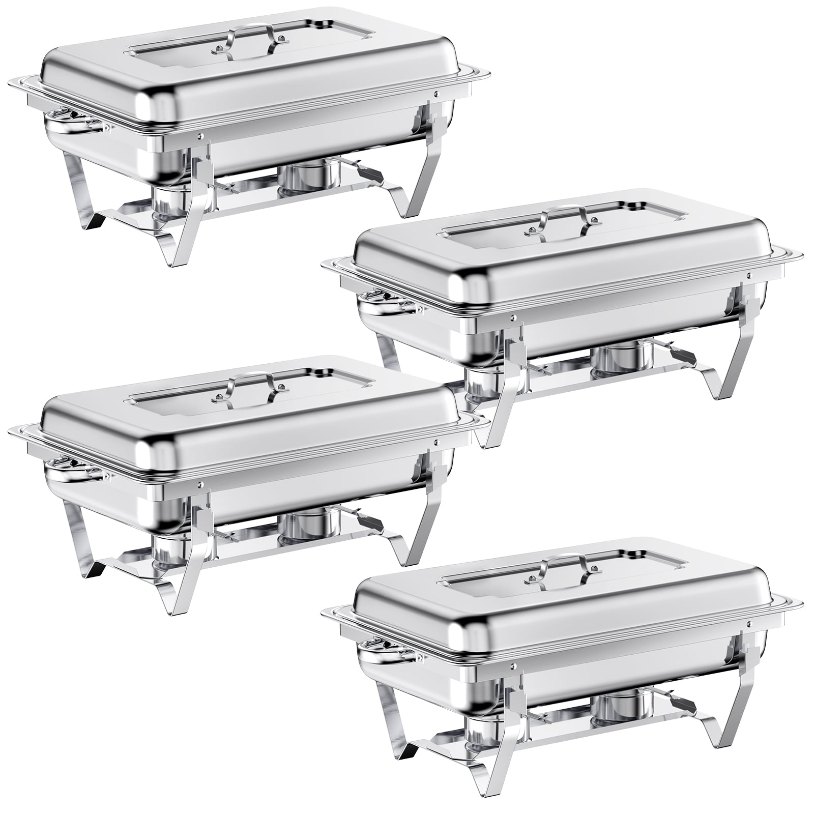 Chafing Dish Buffet Set 4 Pack Full Size, Jacgood 8QT Stainless Steel ...
