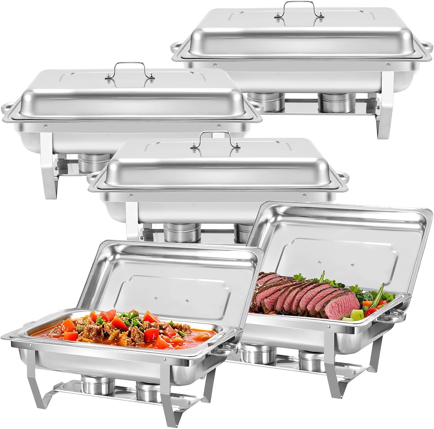 Jacgood 5 Pack 8QT Chafer Chafing Dish Buffet Sets Stainless Steel ...