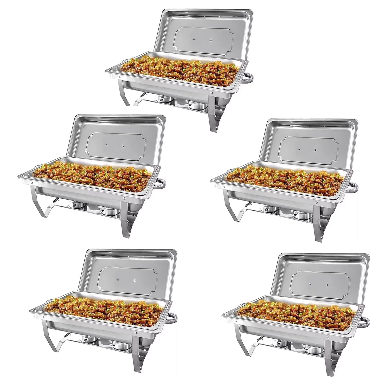 JSTUOKE 5 Pack 8Qt Full Serving Chafing Warming Set, Stainless Steel ...