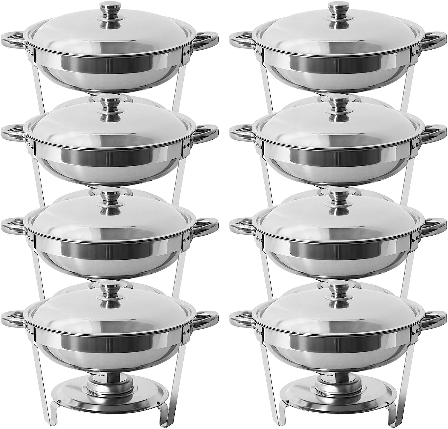 Jacgood 8 Pack 5 Qt Stainless Steel Chafing Dish Buffet Set for Serving Hot Food at Parties and ...