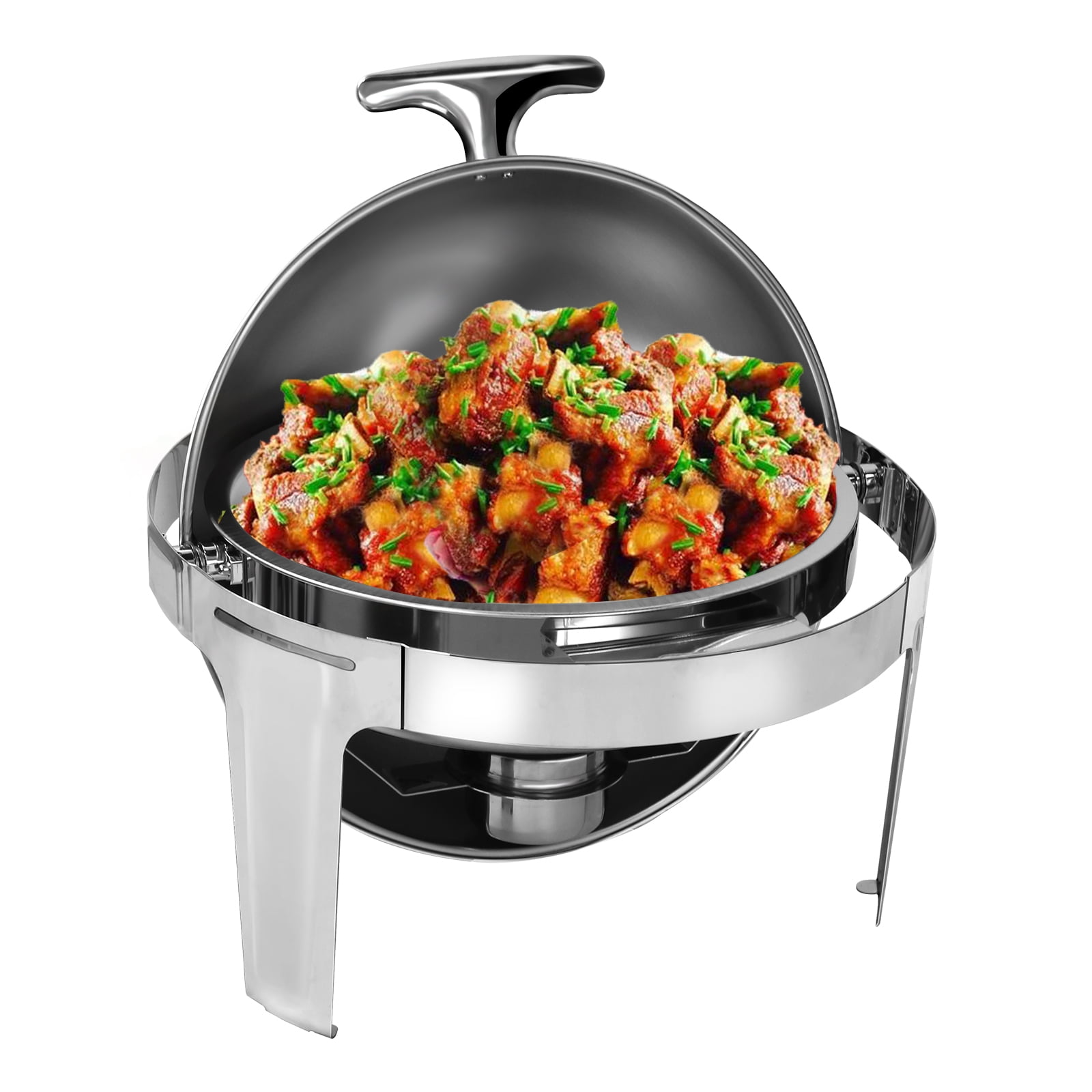 Jacgood 6.5 QT Round Roll Top Chafing Dish Buffet Set,Chafing Dishes for Buffet,Serving Utensils ...