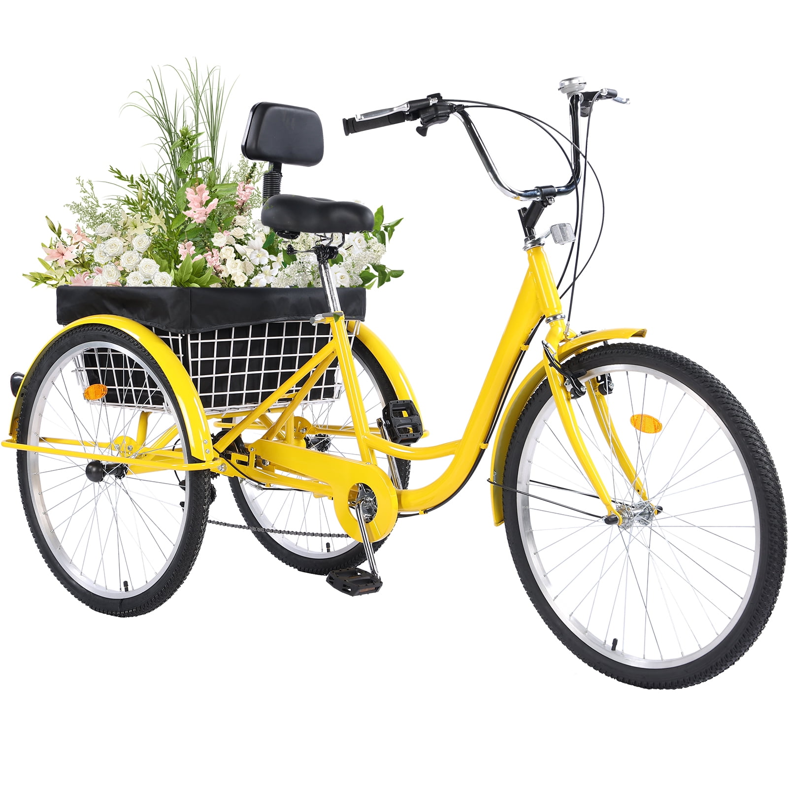 Jacgood Adult Tricycle 26" Wheels 7-Speed Trike 3 Wheels Trike with ...