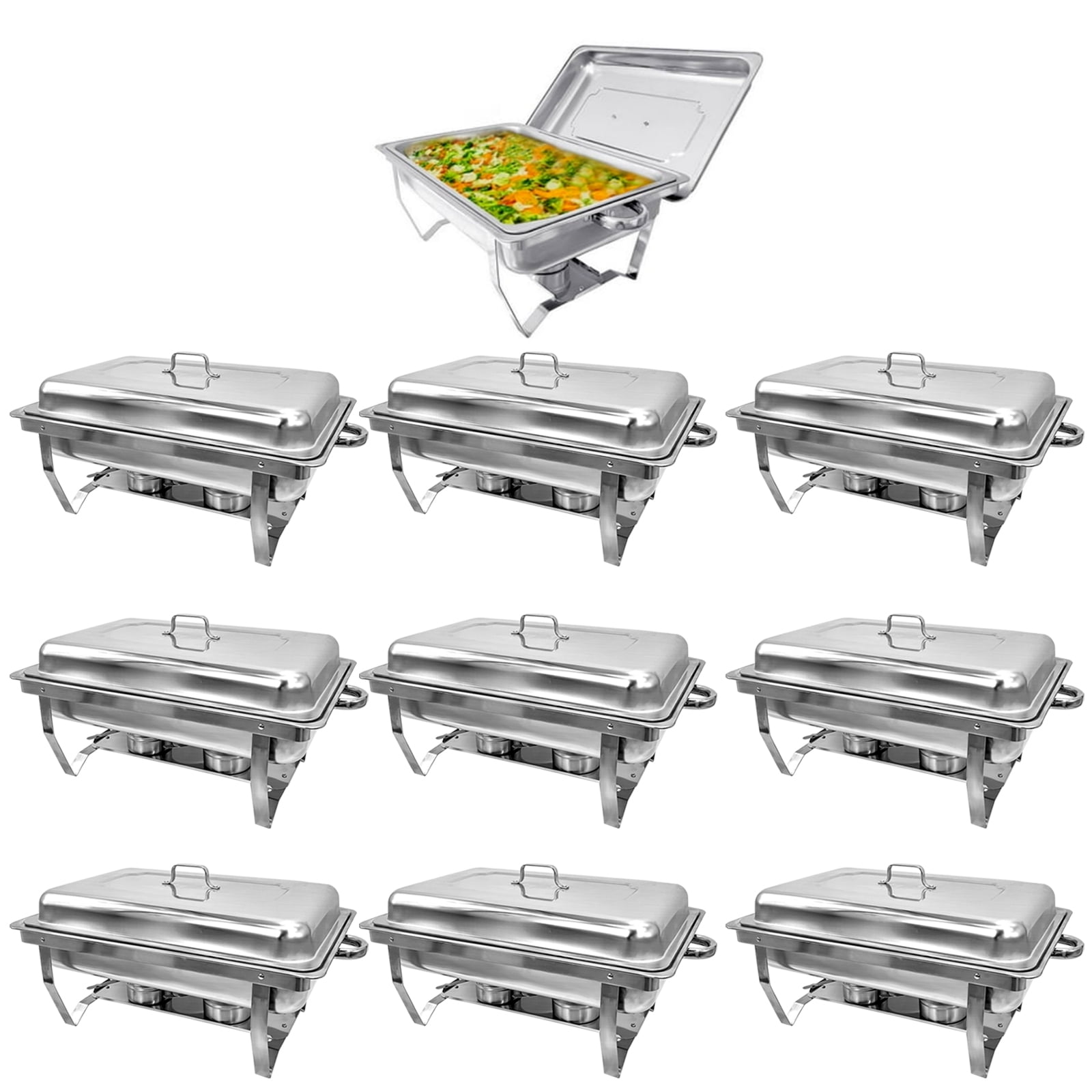 Jacgood Stainless Steel 8Qt Chafing Dish Set, Warming Trays, Chefs ...