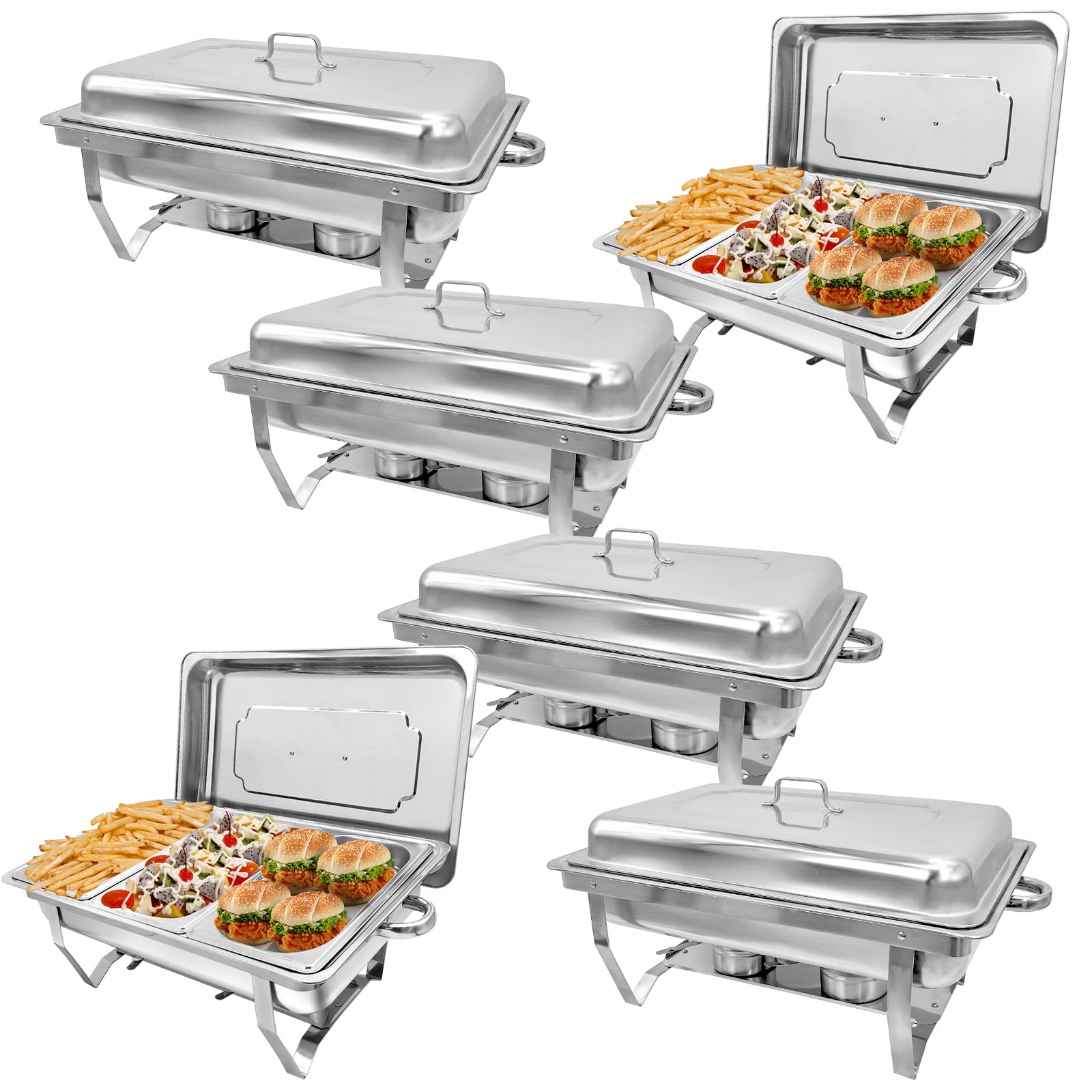 Jacgood Chafing Dish Buffet Chafer Set 6 Packs 8 Qt. Foldable ...