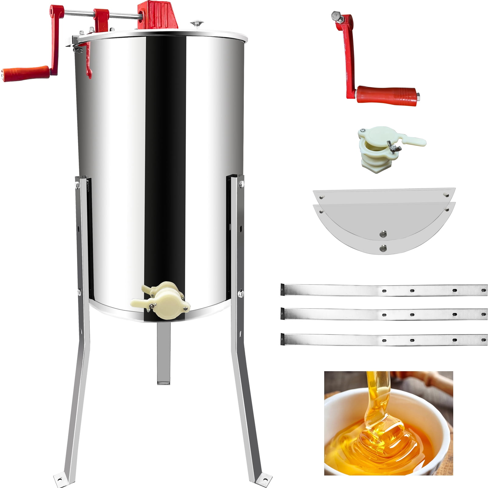 Jacgood Manual Honey Extractor, 2/4 Frames Honey Spinner Extractor ...
