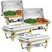 Wilprep 8.4 qt Roll Top Chafing Dish Buffet Set Stainless Steel Food ...