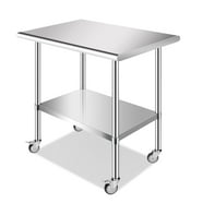 ModFusion 3-Tier Stainless Steel Work Table 36" x 24" with 4 Wheels ...