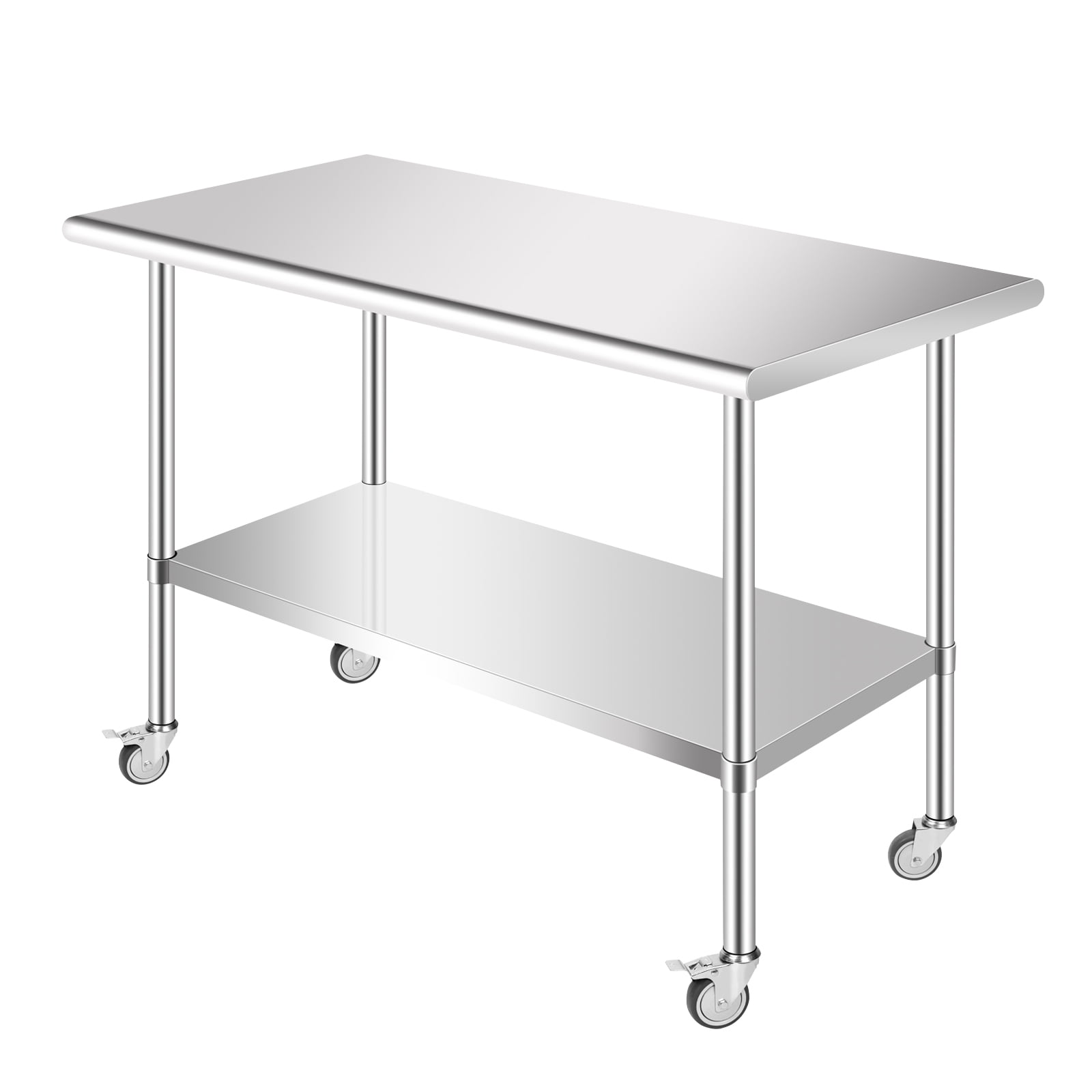 Jacgood Stainless Steel Work Table w/ Wheels |48x24inch | Food Prep NSF ...