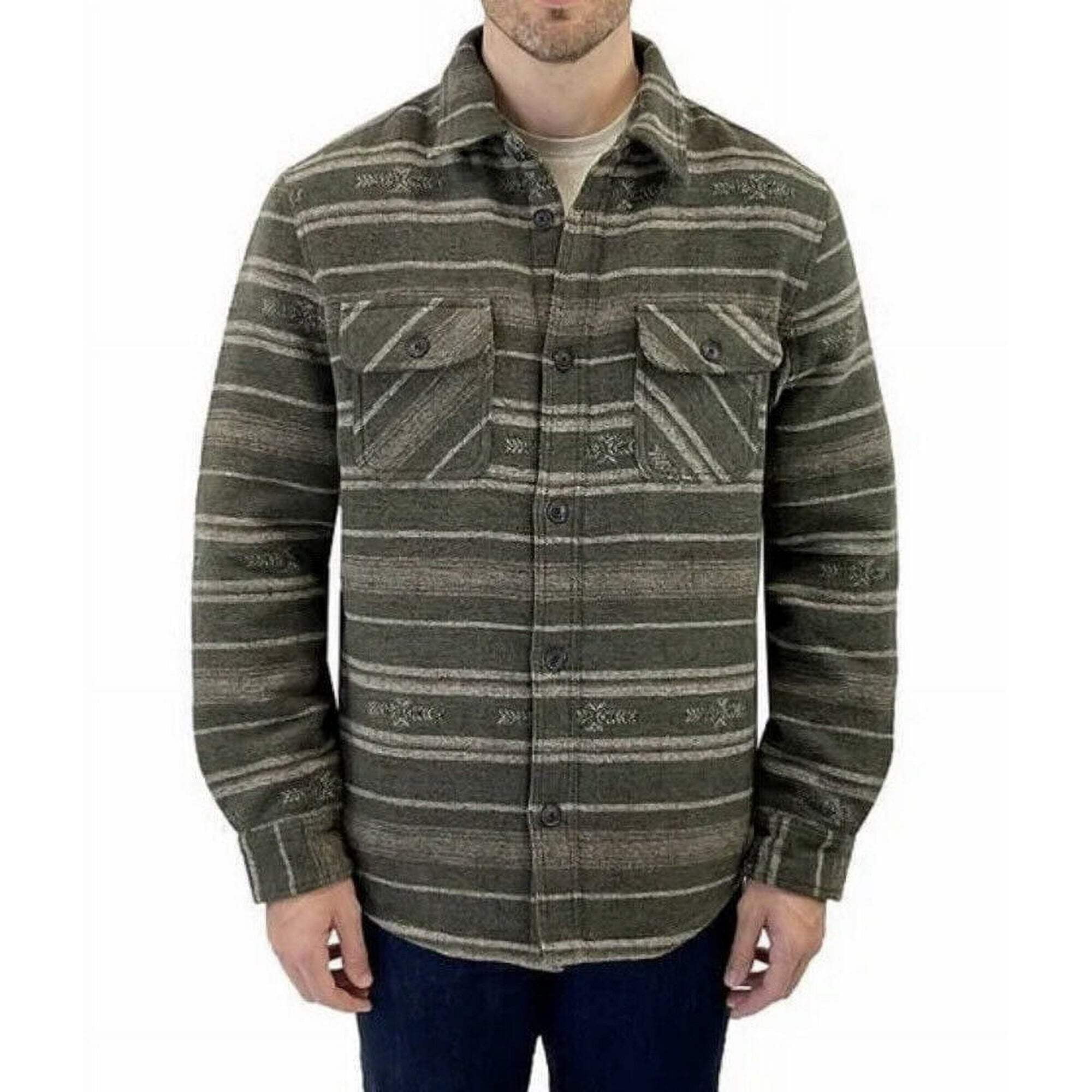 Jachs New York Men's Wool Blend Sherpa Lined Shirt Jacket (Green ...