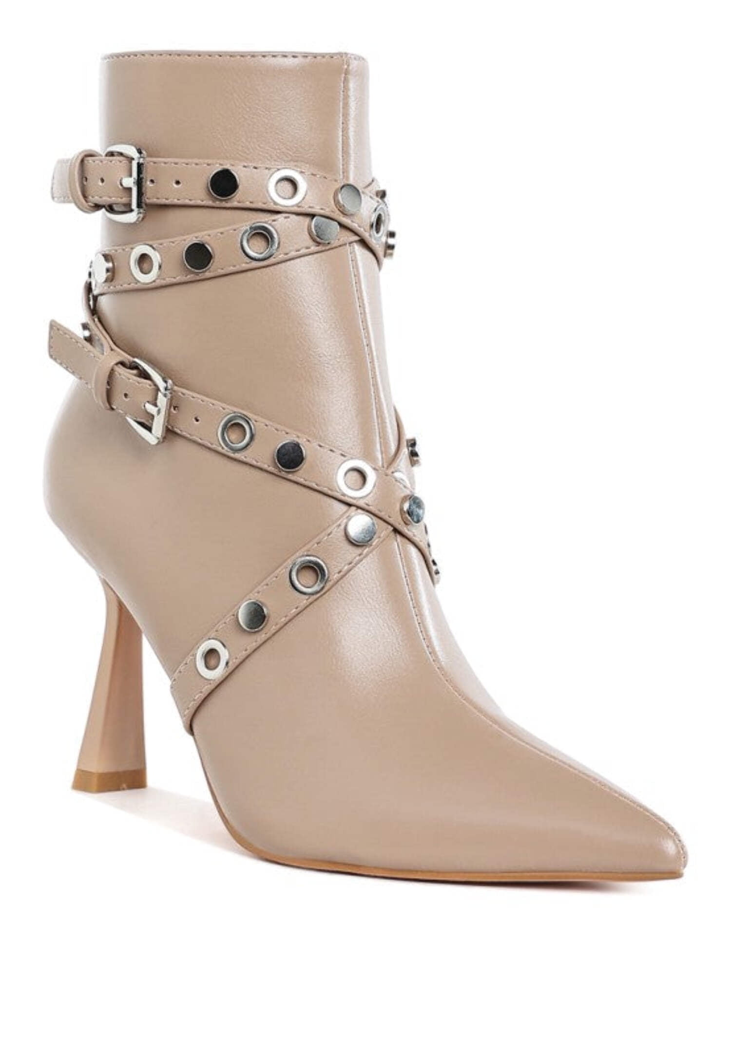 Jacinta Slim Flared Heel Strappy Boots - Walmart.com