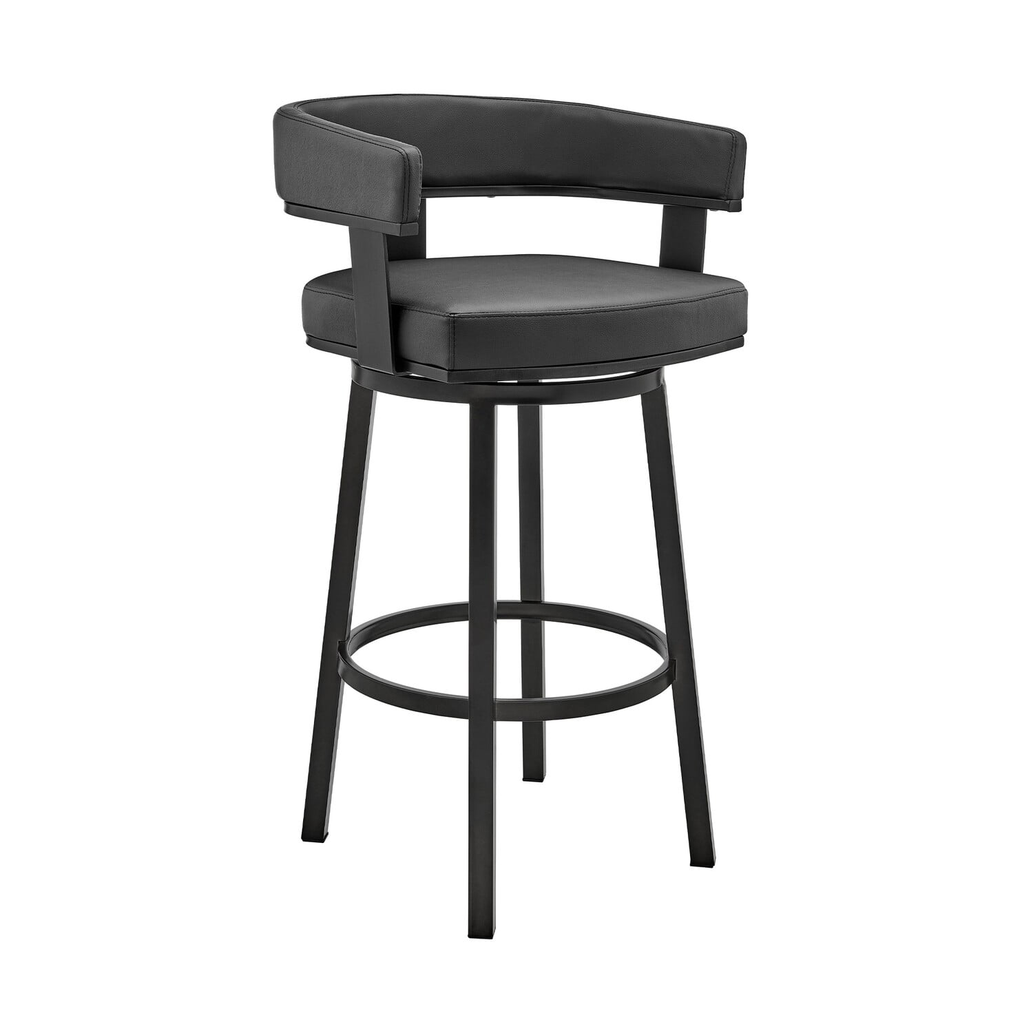 Jack 26 Inch Counter Height Bar Stool, Swivel Chair, Faux Leather ...
