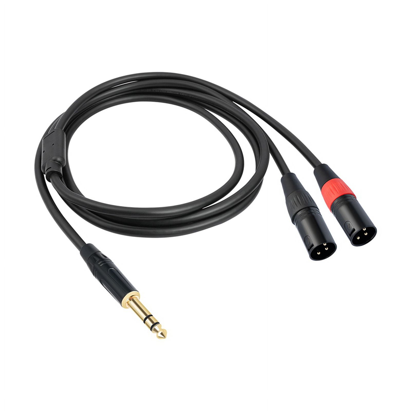 Jack 6.35mm 1/4 TRS Stereo to Double XLR Male Audio Cable Extension ...