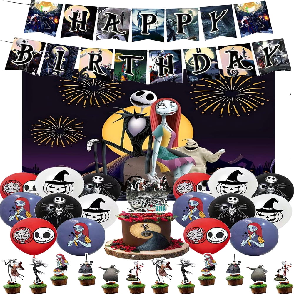 Jack And Sally Party Supplies Pack Includes， Banner， Backdrop, Cake ...