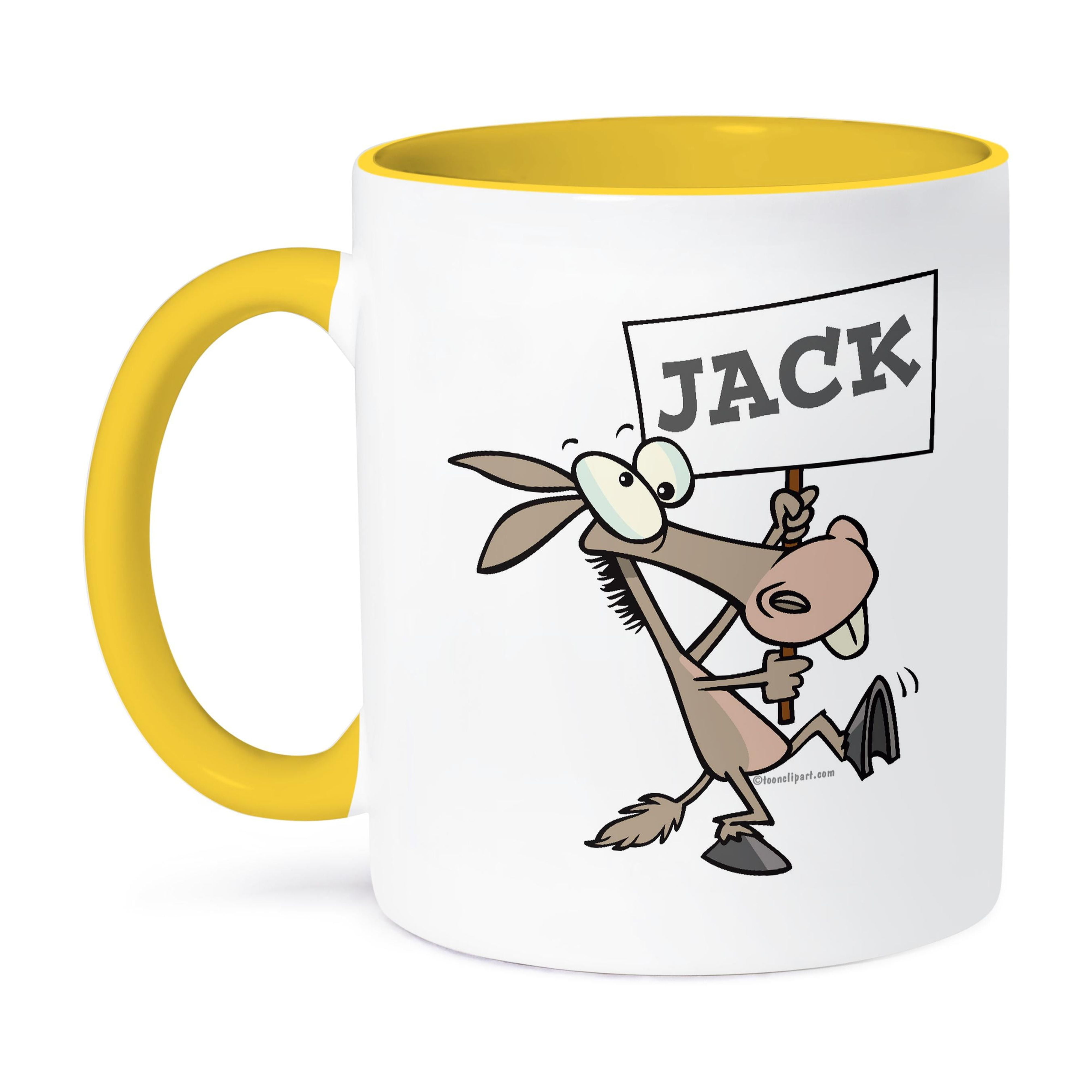 3dRose, Jack Ass Jackass Cartoon, 15oz Two-Tone Yellow Mug - Walmart.com