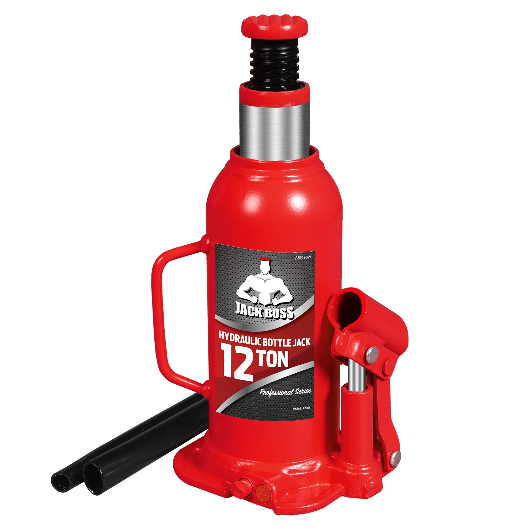 JACK BOSS Bottle Jack 12 Ton Muti-Directional Welded Bottle Jack, Alloy ...