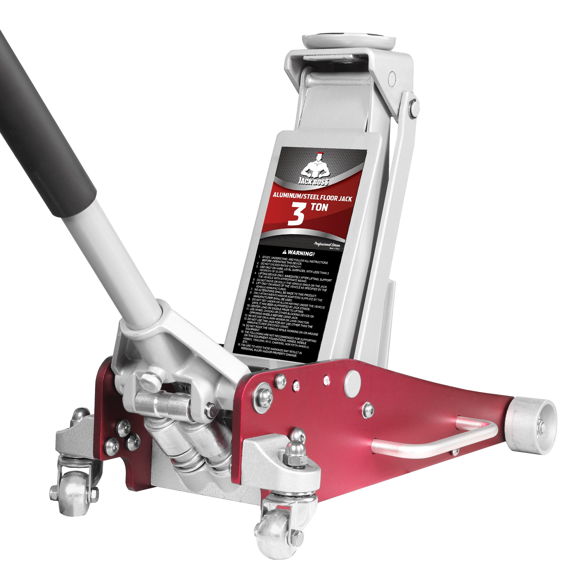 JACK BOSS Floor Jack 3 Ton Hydraulic Low Profile Aluminum and Steel ...