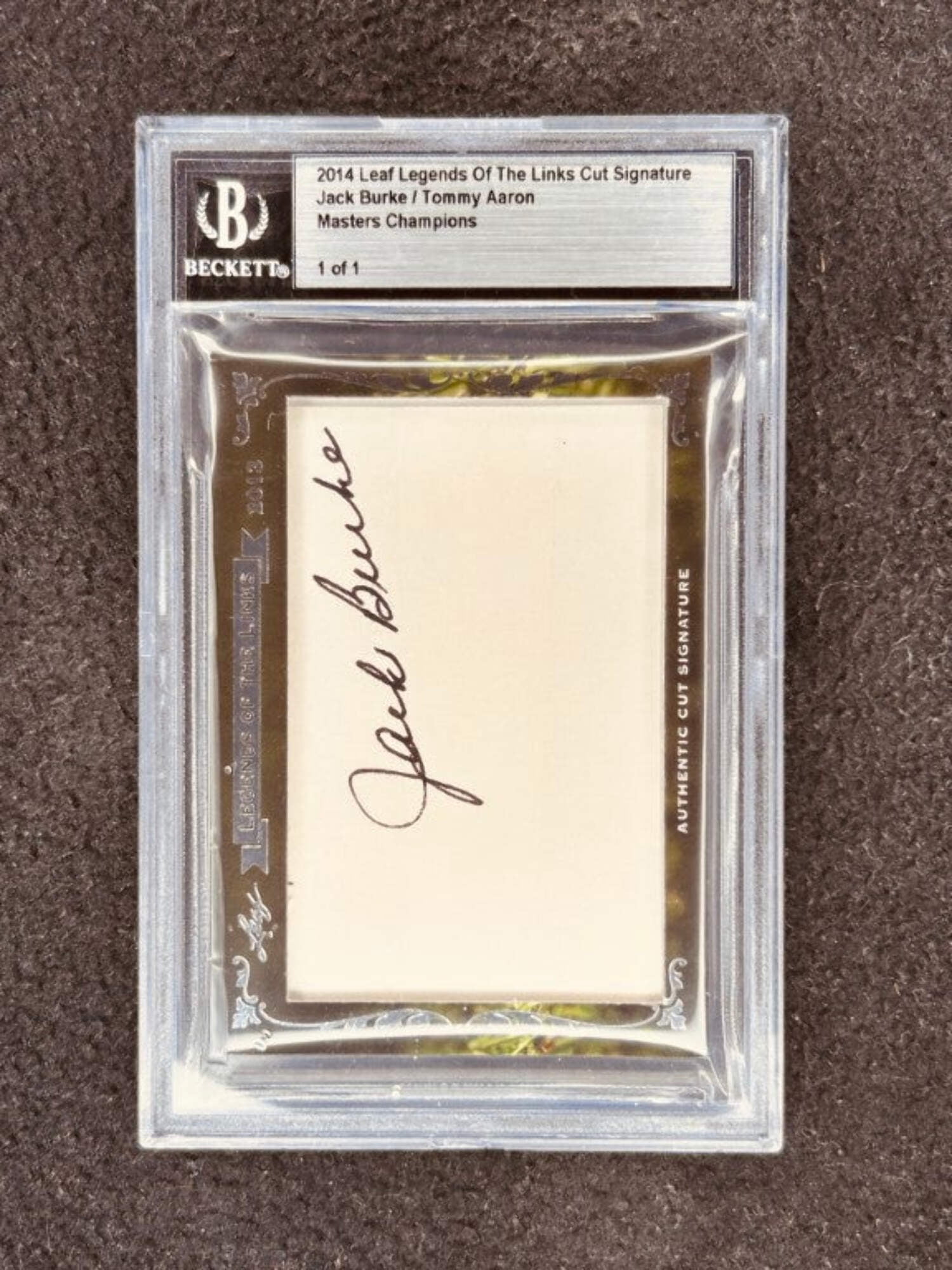 Jack Burke and Tommy Aaron 2014 Leaf Legends of the Links Cut Signature ...