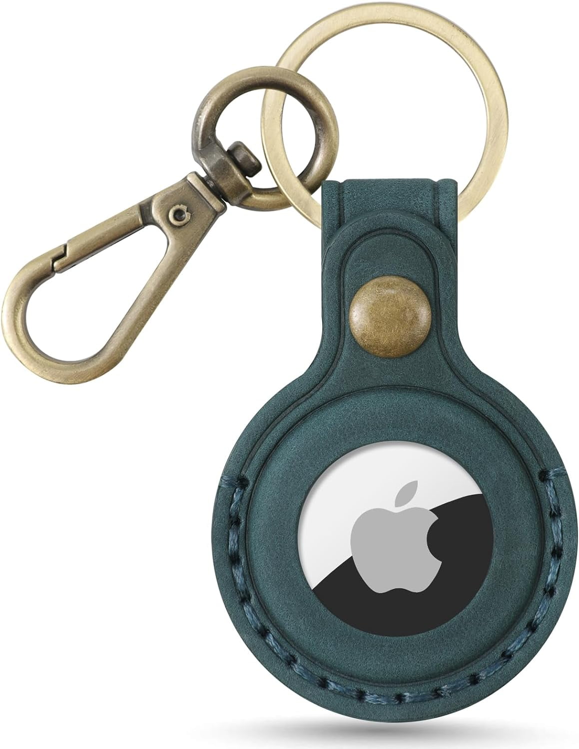 Jack&Chris Leather Airtag Holder Keychain, Air Tag Holder with Keyring ...