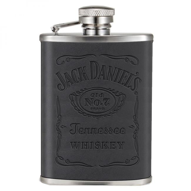 Jack Daniel's 3 oz. Leatherette Wrap Stainless Steel Flask - Walmart.com