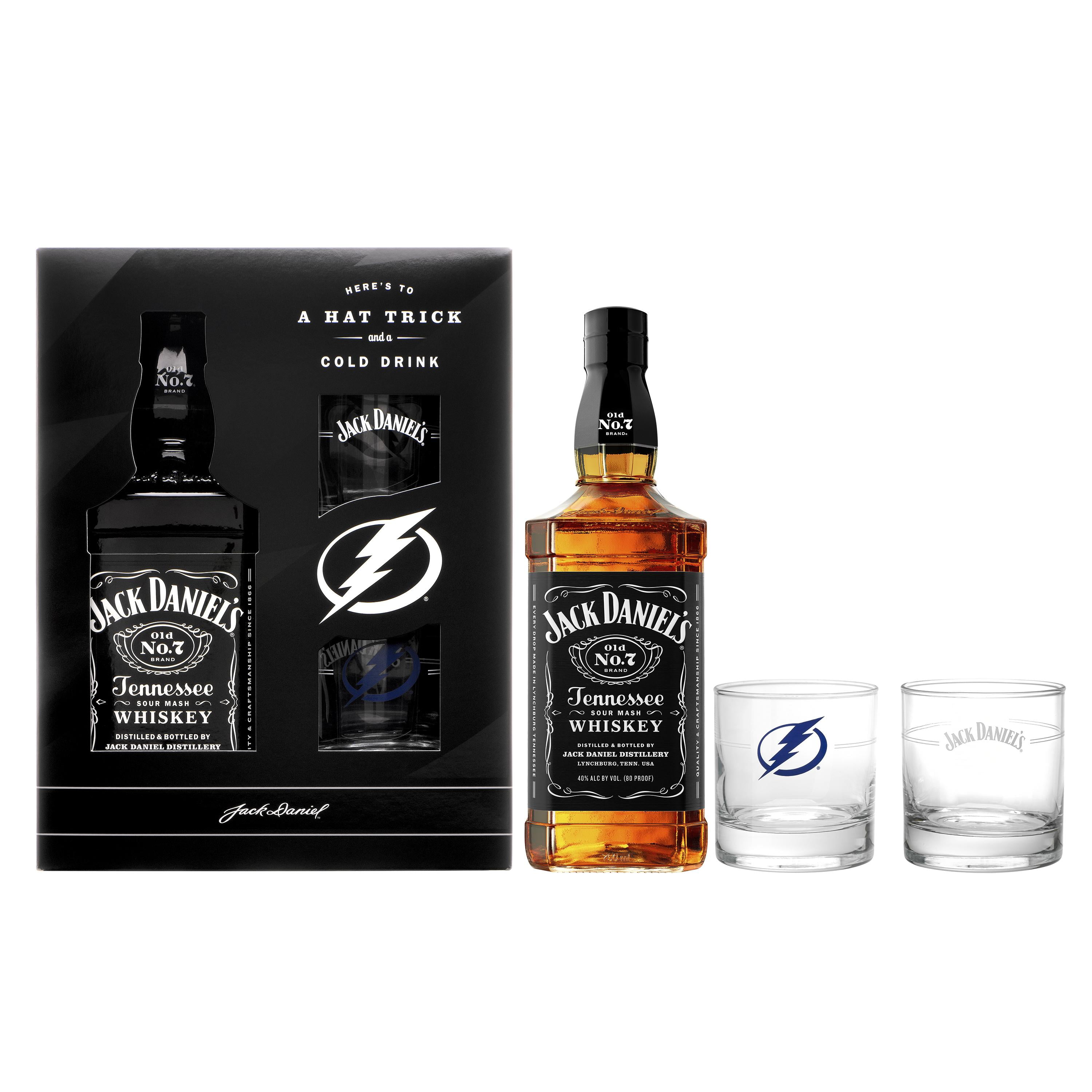 Jack Daniel's Old No. 7 Tennessee Whiskey with 2 Tampa Bay Lightning ...