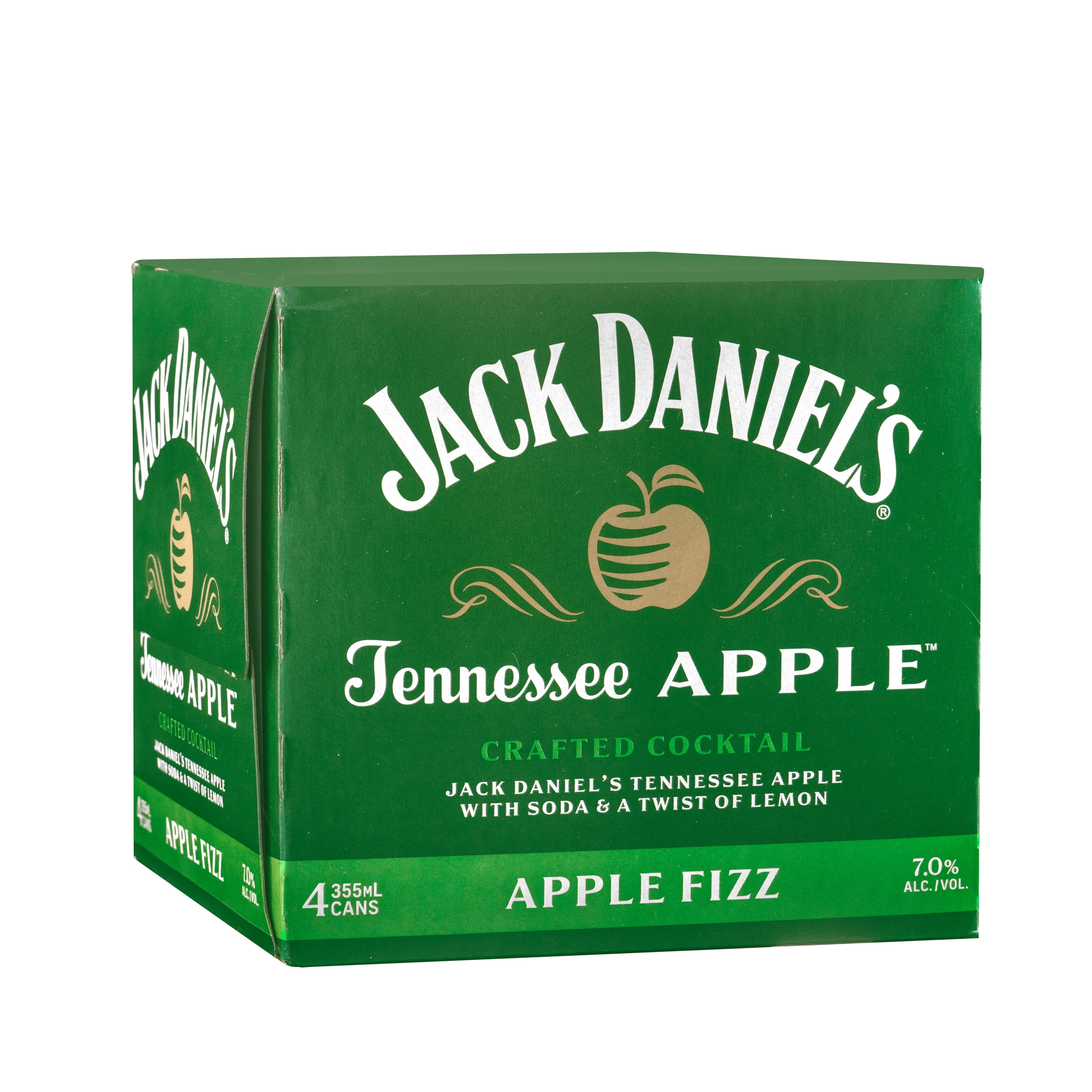 Jack Daniel's Tennessee Apple Fizz Ready to Drink Whiskey Cocktail, 12 ...