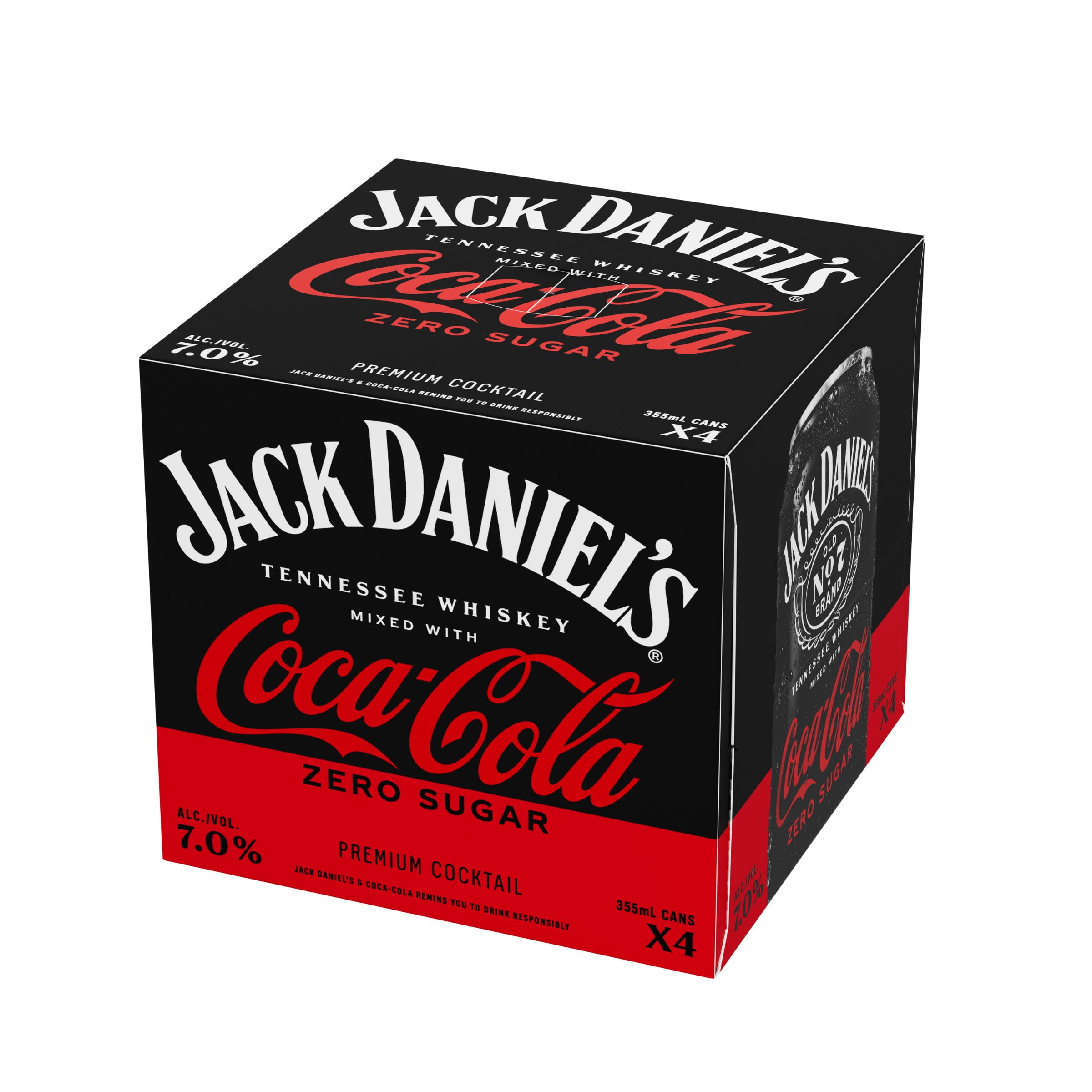 Jack Daniel's Tennessee Whiskey and Coca-Cola Zero Sugar Ready to Drink ...