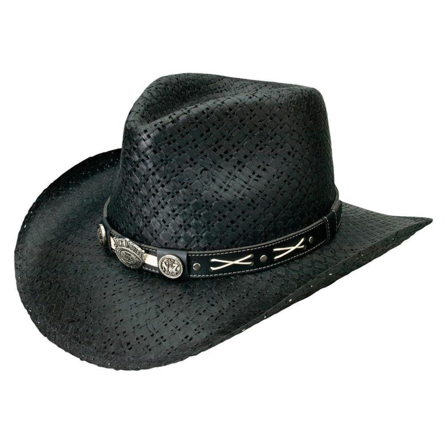 Jack Daniels Black Twisted Toyo Straw Cowboy Hat with Silver Logo ...