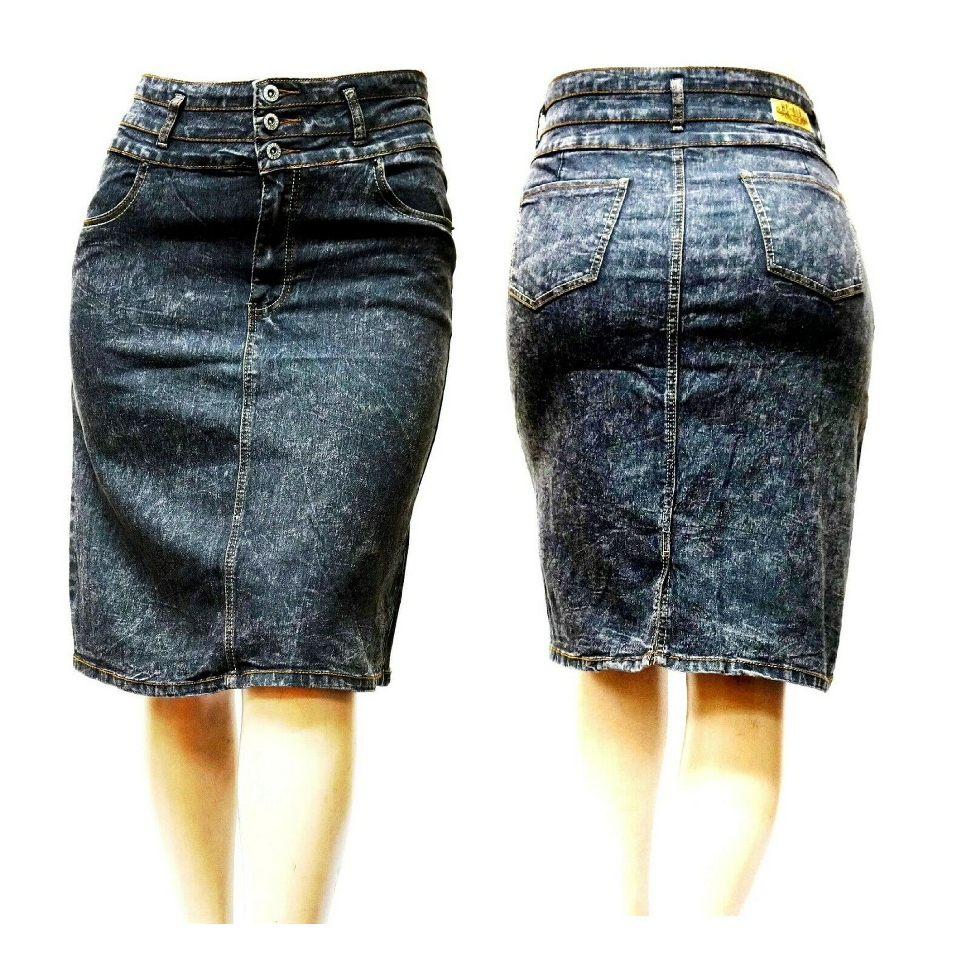 Jack David Blue Sexy Womens Plus Size Stretch Denim Jeans Skirt Modern Series - Walmart.com