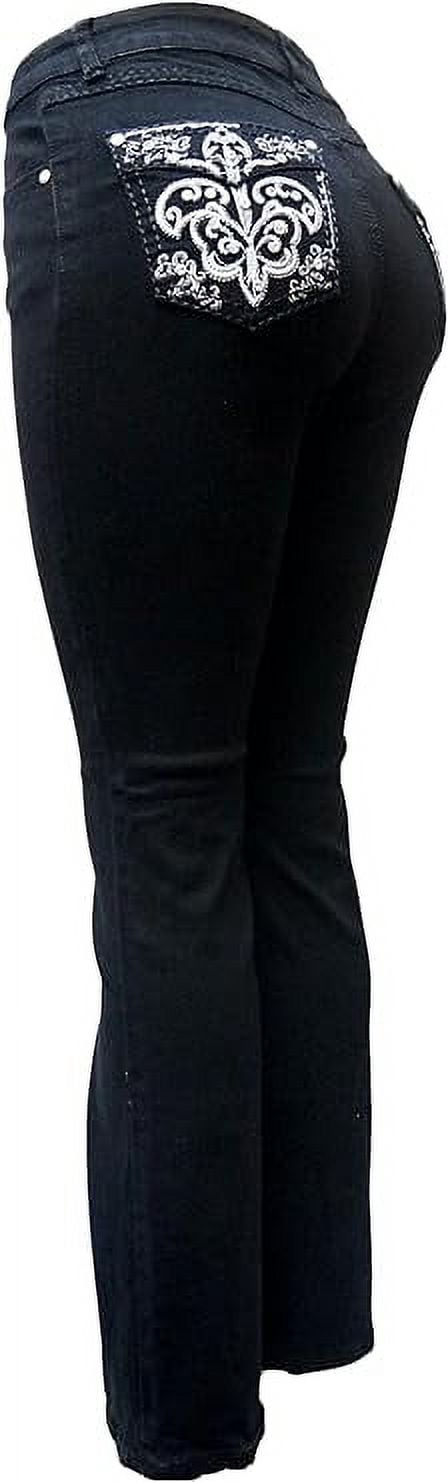 Jack David/H&Y Women's Rhinestone Bootcut Stretchy Denim Jeans Pants ...