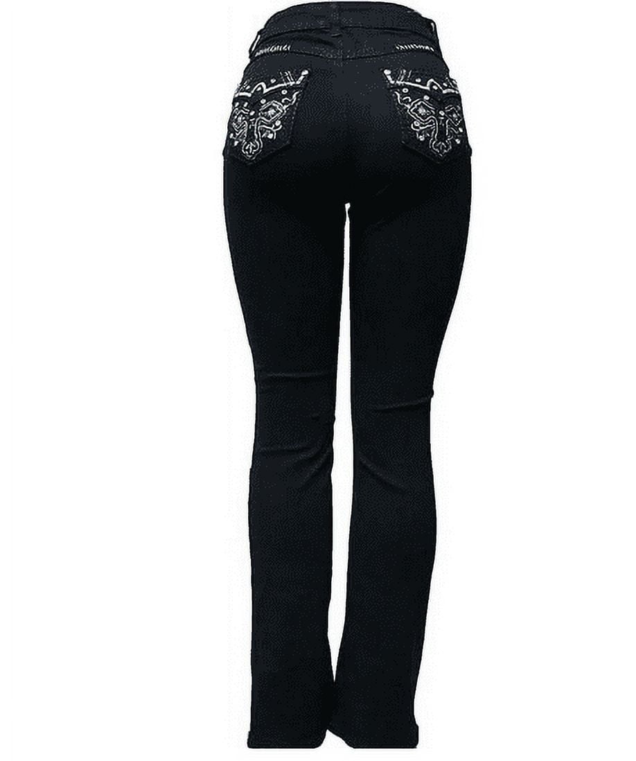 Jack David/H&Y Women's Rhinestone Bootcut Stretchy Denim Jeans Pants ...
