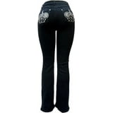 Jack David/H&Y Women's Rhinestone Bootcut Stretchy Denim Jeans Pants ...
