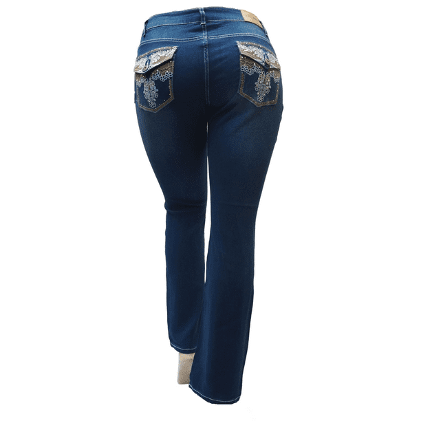 Jack David/Jean's Denim handcrafted Womens Rhinestone Strech Straight ...