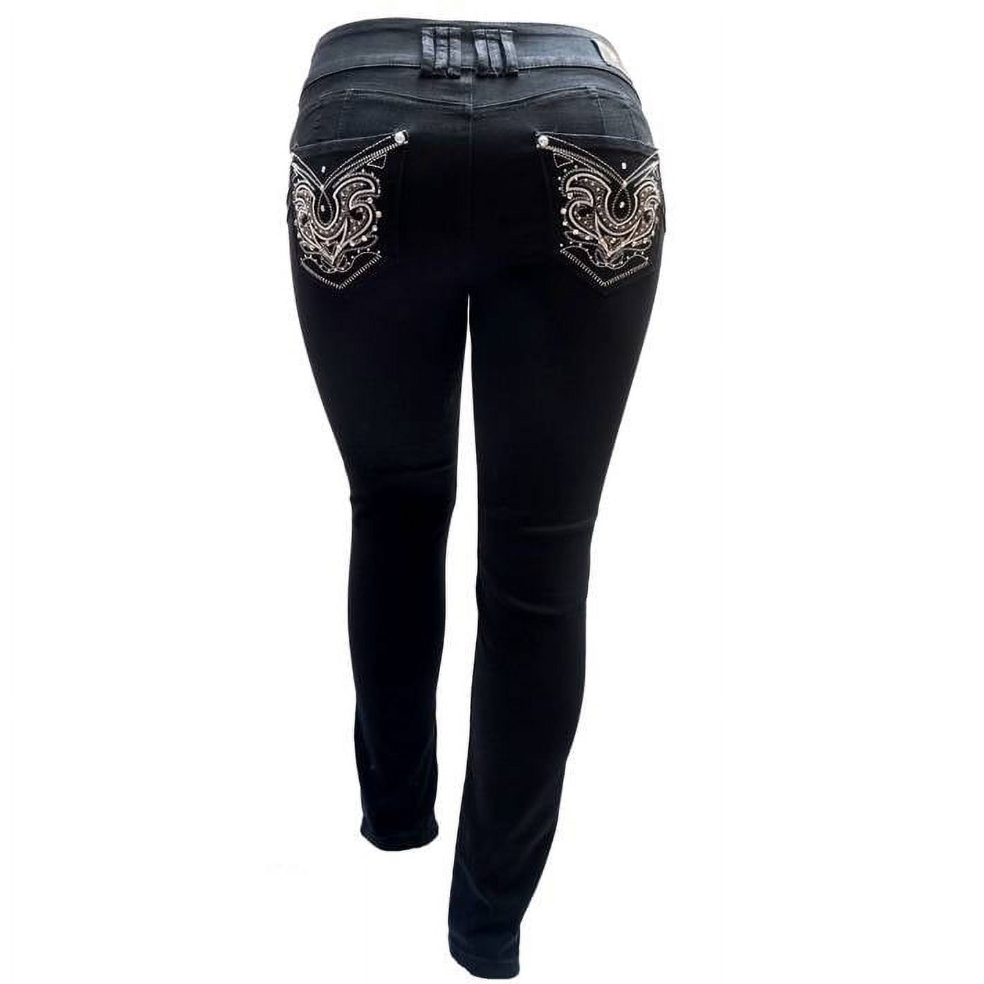 Jack David Plus Size Women's Stretch Premium Black Denim Jeans Skinny ...