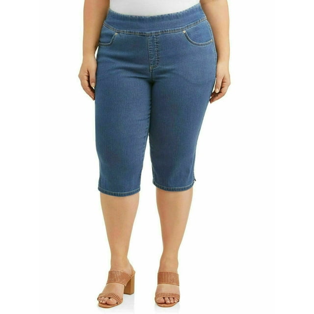 Jack David/TS WOMENS PLUS SIZE Elastic Waist Pull On Stretch DENIM ...