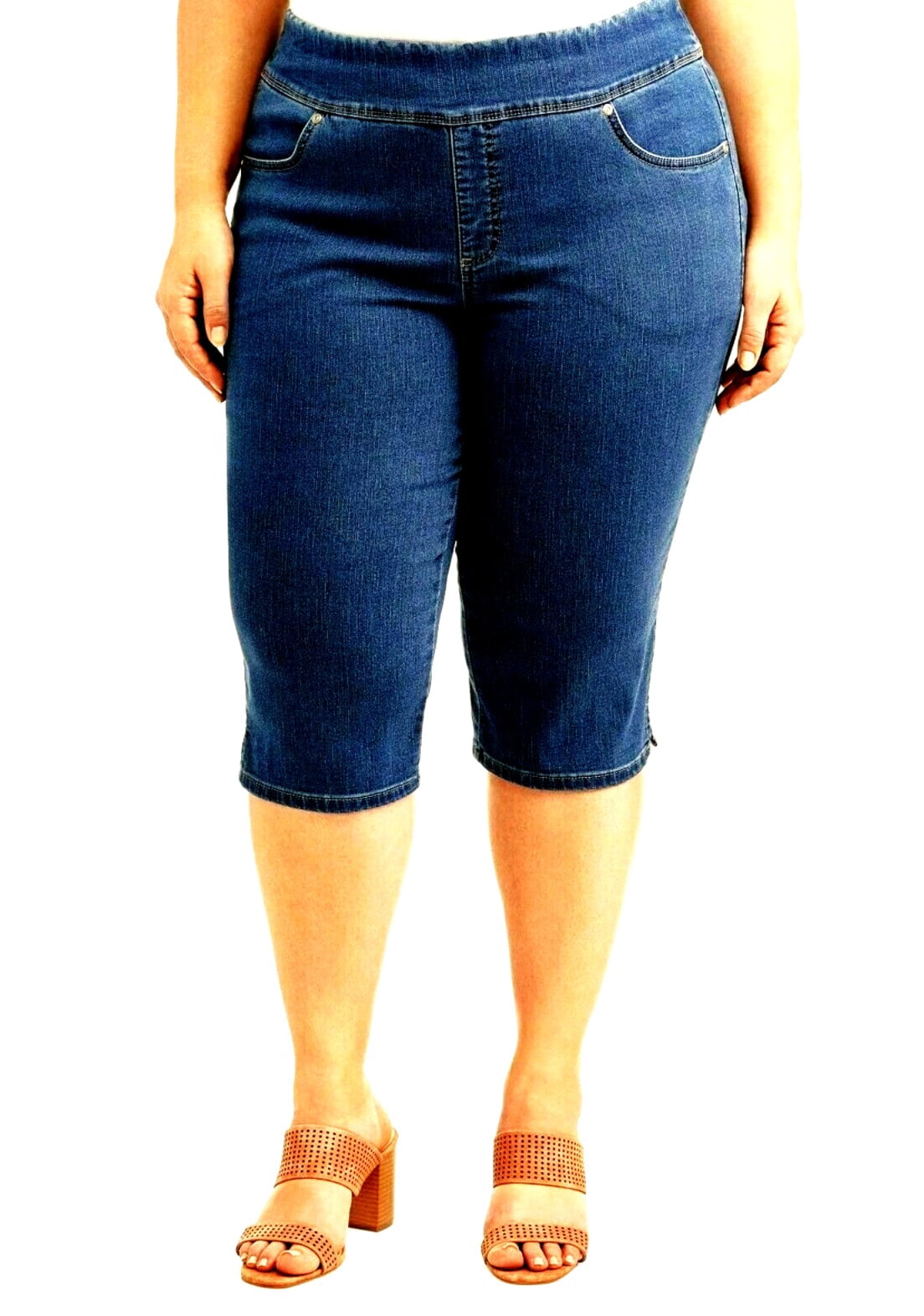 Jack David/TS WOMENS PLUS SIZE Elastic Waist Pull On Stretch DENIM ...