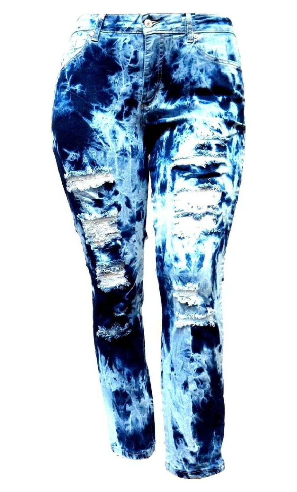 Jack David Women's Plus Size Stretch Distressed Skinny Denim Jeans ...