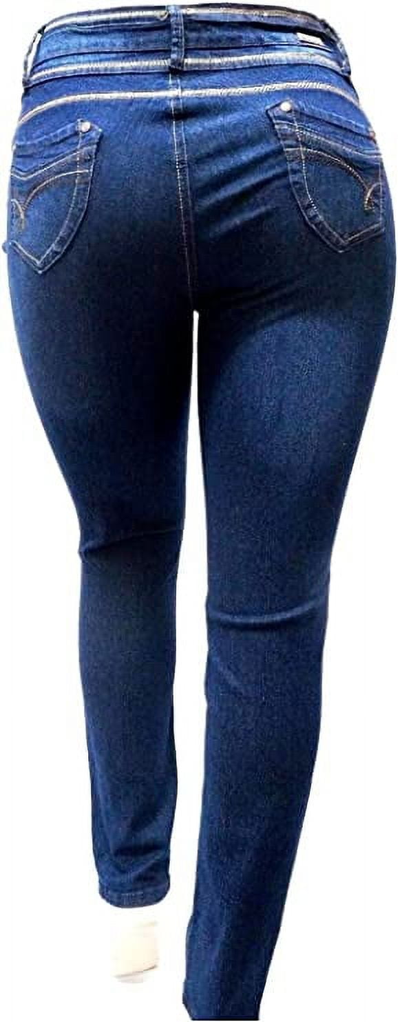 Jack David Womens Plus Size Stretch Dark Blue Black High Waist Denim