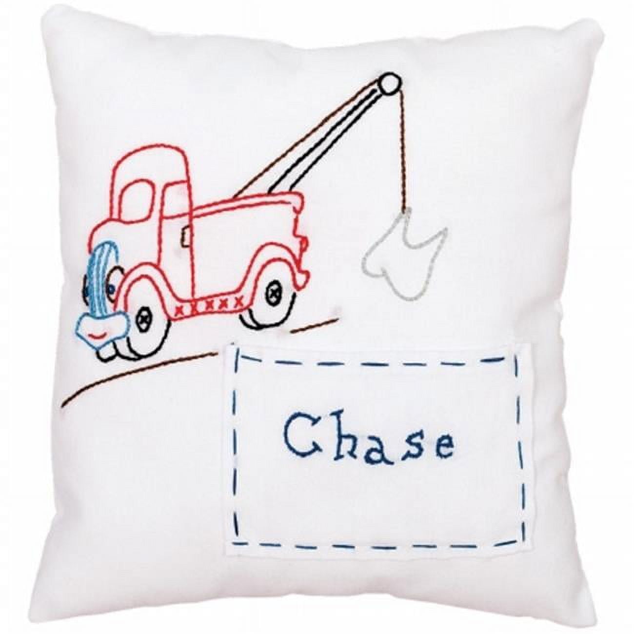 Jack Dempsey 830 111 Stamped Tooth Fairy Pillow Cover 8''X8''-Tow Truck ...