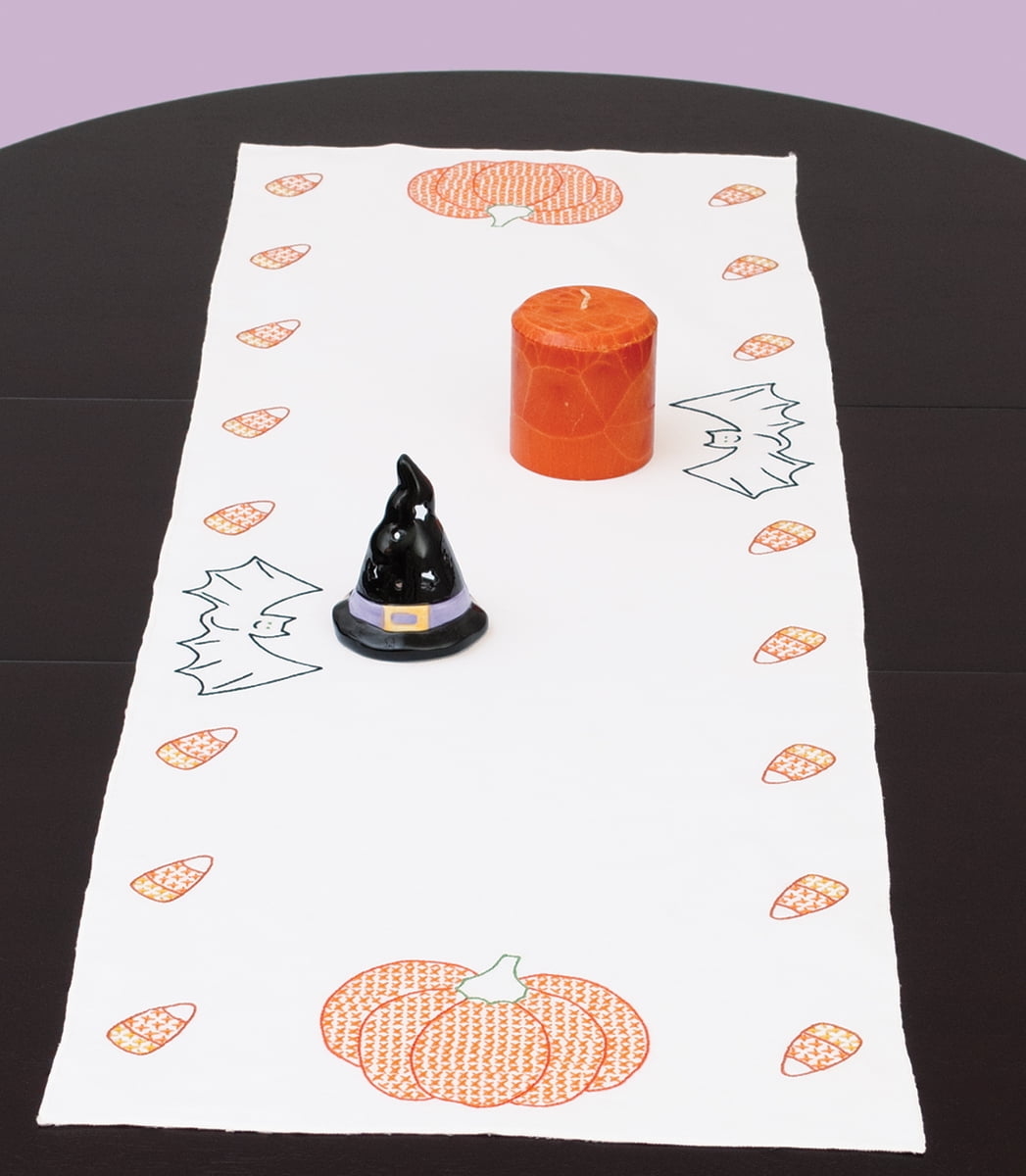 Jack Dempsey Halloween Stamped Table Runner, 15" x 42" - Walmart.com