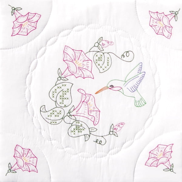 Jack Dempsey Needle Art 732293 Interlocking Hummingbird Quilt Blocks, 6 ...