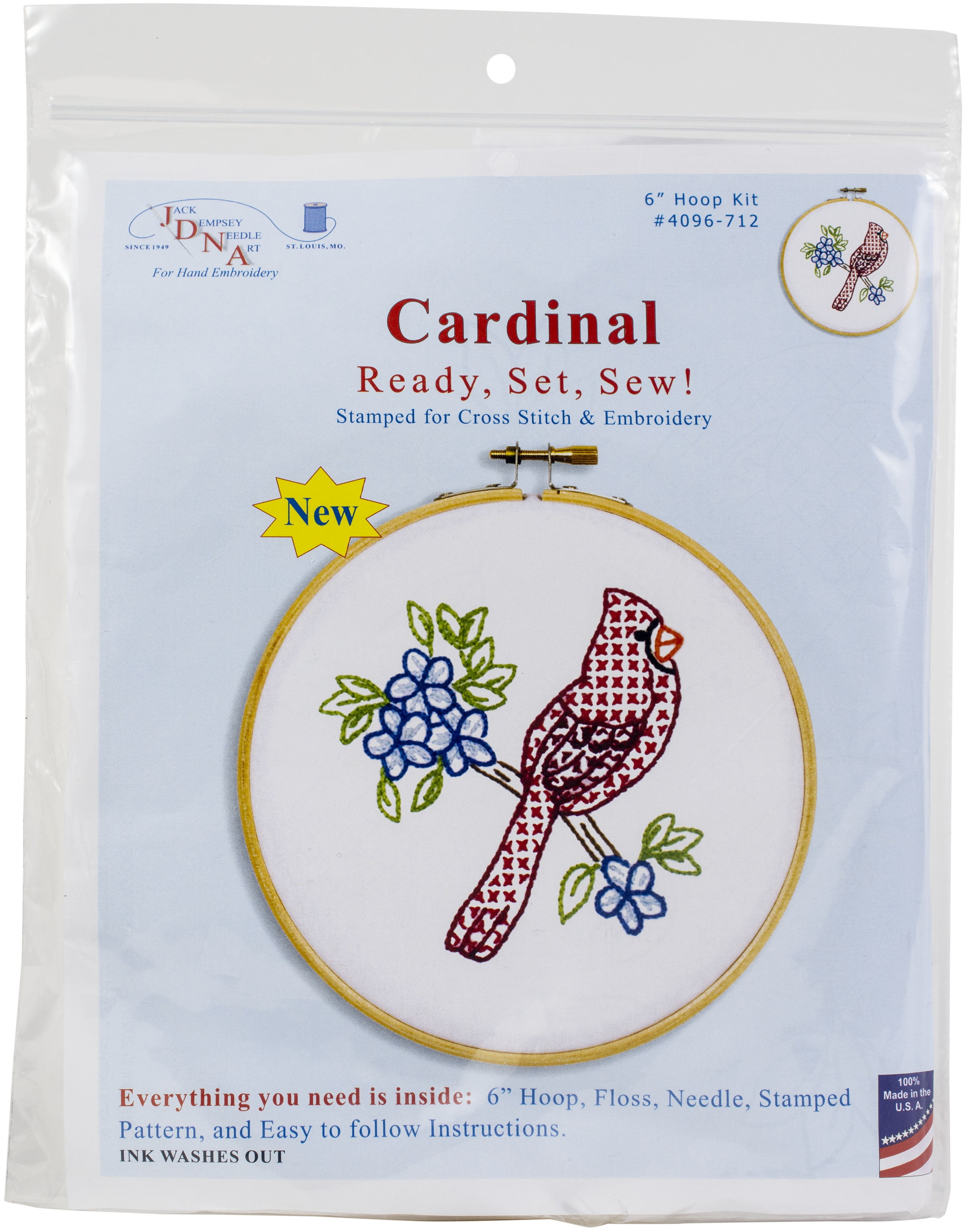 Jack Dempsey Stamped Hoop Kits 6"-Cardinal - Walmart.com